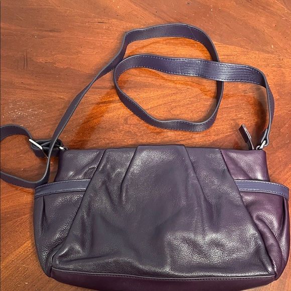 Levenger | Bags | Levenger Purple Leather Shoulder Bag | Poshmark